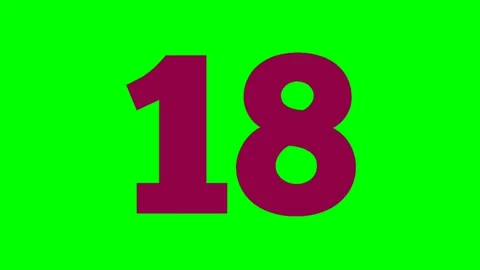 Number eighteen 18 cartoon animation gre... | Stock Video | Pond5