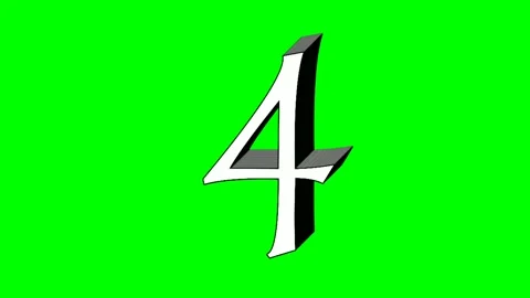 Number four 4 animation green screen .mo... | Stock Video | Pond5