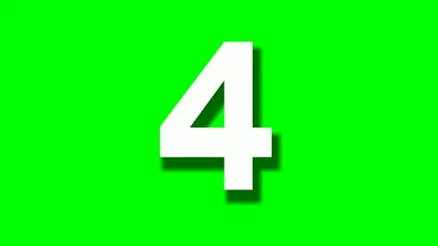 Number four 4 cartoon animation green sc... | Stock Video | Pond5