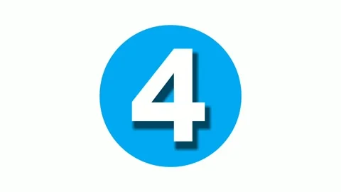 Number four 4 cartoon animation on white... | Stock Video | Pond5