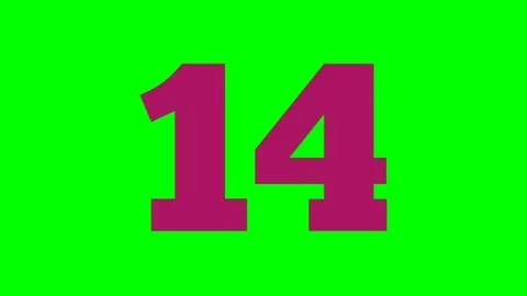 Number Fourteen 14 cartoon animation gre... | Stock Video | Pond5