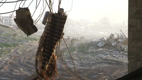 A number of Israeli IDF soldiers sneaked... | Stock Video | Pond5