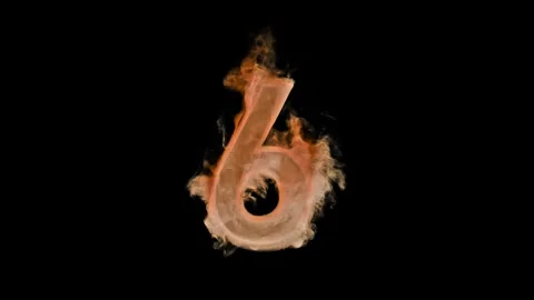 Number made of Fire Flames on Black Back... | Stock Video | Pond5