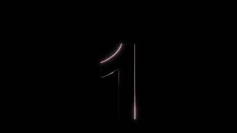 Number one 1 on a black background caust... | Stock Video | Pond5