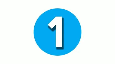 Number one 1 cartoon animation on white ... | Stock Video | Pond5