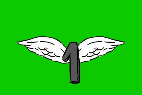 Number One - animation - wings - green s... | Stock Video | Pond5