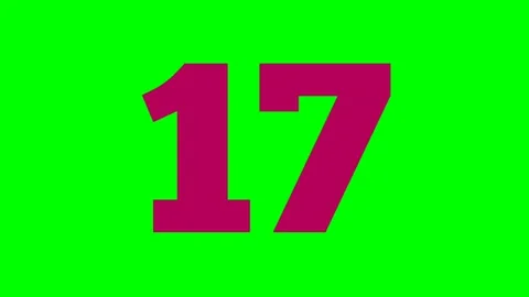 Number seventeen 17 cartoon animation gr... | Stock Video | Pond5