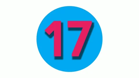 Number seventeen 17 cartoon animation on... | Stock Video | Pond5