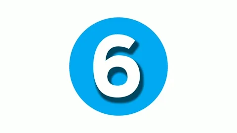 Number six 6 cartoon animation on white ... | Stock Video | Pond5