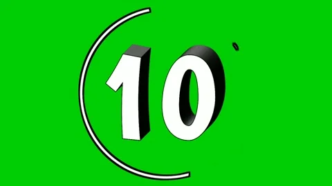 Number ten 10 cartoon animation green sc... | Stock Video | Pond5