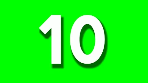 Number ten 10 cartoon animation green sc... | Stock Video | Pond5