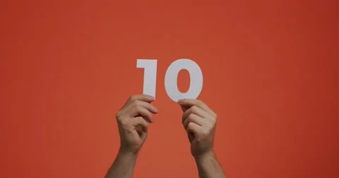 Number ten in hands. Man showing digits,... | Stock Video | Pond5