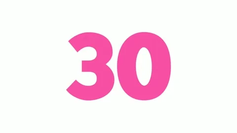 Number thirty 30 cartoon animation on wh... | Stock Video | Pond5