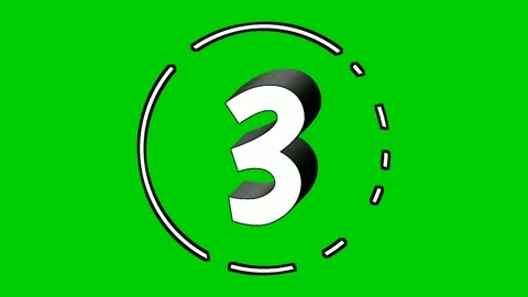 Number three 3 cartoon animation green s... | Stock Video | Pond5