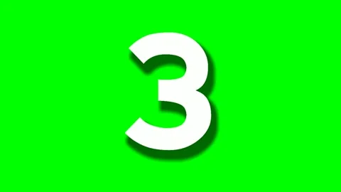Number three 3 cartoon animation green s... | Stock Video | Pond5