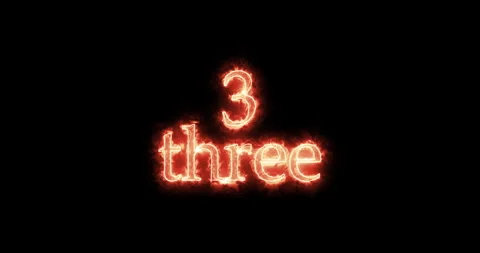 Number three written with fire. Loop | Stock Video | Pond5