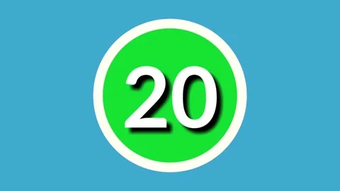 Number twenty 20 sign symbol animation m... | Stock Video | Pond5