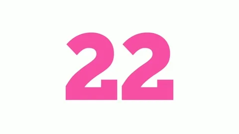 Number twenty two 22 cartoon animation o... | Stock Video | Pond5
