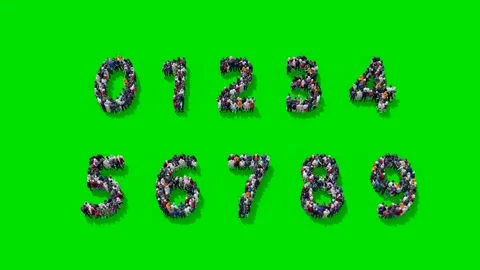 Number Zero to Nine Group of 3D Font fro... | Stock Video | Pond5