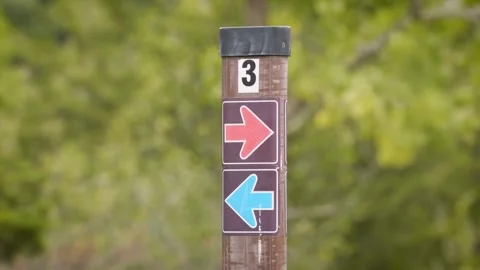 Numbered trail marker sign | Stock Video | Pond5