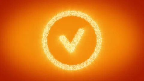 Numbers and symbols form a check mark si... | Stock Video | Pond5