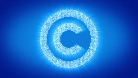 Numbers and symbols form a copyright sig... | Stock Video | Pond5