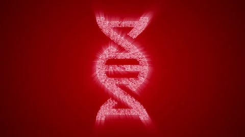 Numbers and symbols form a DNA strand on... | Stock Video | Pond5