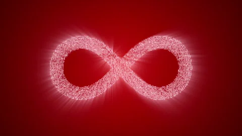 Numbers and symbols form infinity symbol... | Stock Video | Pond5