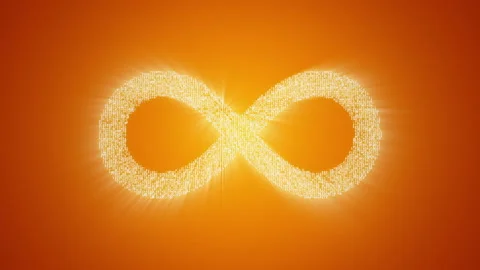 Numbers and symbols form infinity symbol... | Stock Video | Pond5