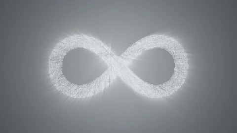 Numbers and symbols form infinity symbol... | Stock Video | Pond5