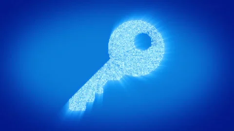 Numbers and symbols form a key icon on b... | Stock Video | Pond5