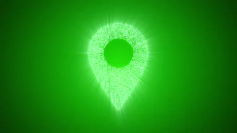 Numbers and symbols form the location ic... | Stock Video | Pond5