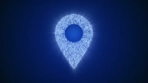 Numbers and symbols form the location ic... | Stock Video | Pond5