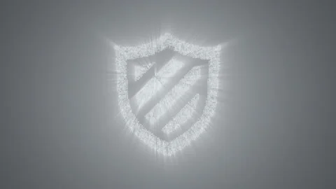 Numbers and symbols form a shield icon o... | Stock Video | Pond5