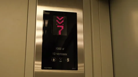 Numbers of floors of elevator going down... | Stock Video | Pond5