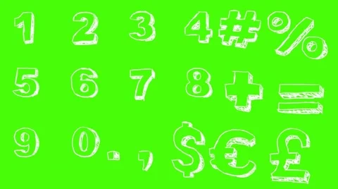 Numbers - Green Screen - background gree... | Stock Video | Pond5