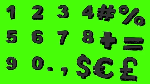 Numbers - Green Screen - black | Stock Video | Pond5