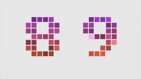Numbers in pixel style, number 8, number... | Stock Video | Pond5