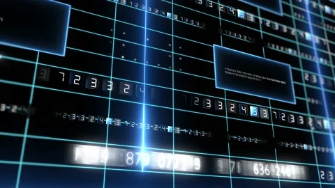 numbers technology background 4K blue | Stock Video | Pond5