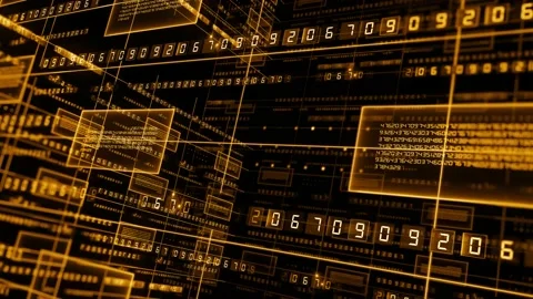 numbers technology background 4K golden ... | Stock Video | Pond5