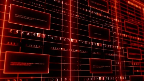 numbers technology background 4K red | Stock Video | Pond5