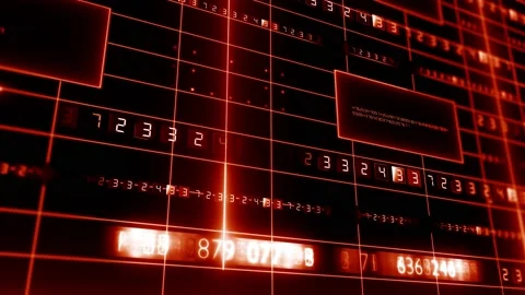 numbers technology background 4K red | Stock Video | Pond5