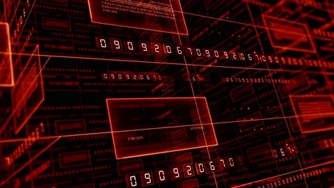 numbers technology background 4K red | Stock Video | Pond5