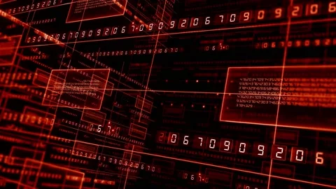 numbers technology background 4K red | Stock Video | Pond5