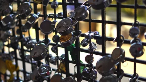 Numerous key locks belive system in old ... | Stock Video | Pond5