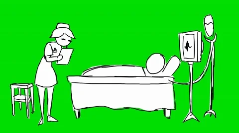 Nurse Patient - Animation - Hand-Drawn ... | Stock Video | Pond5
