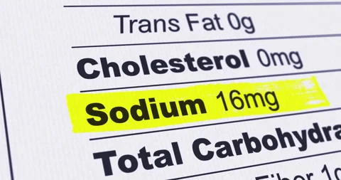 Nutrition Facts Label with Sodium conten... | Stock Video | Pond5