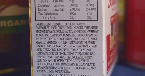 Nutritional Food Label Stock Footage ~ Royalty Free Stock Videos | Pond5