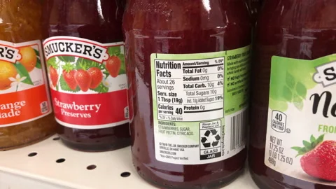 Nutritional Label of Food Products on Su... | Stock Video | Pond5