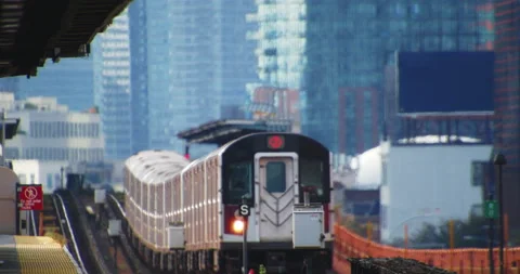 NY Subway. Seven Train on Elevated above... | Stock Video | Pond5
